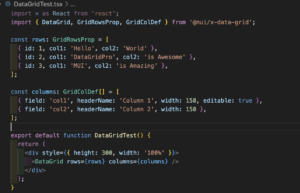 React MUI DataGridの始め方と使い方、よく使う機能・設定について